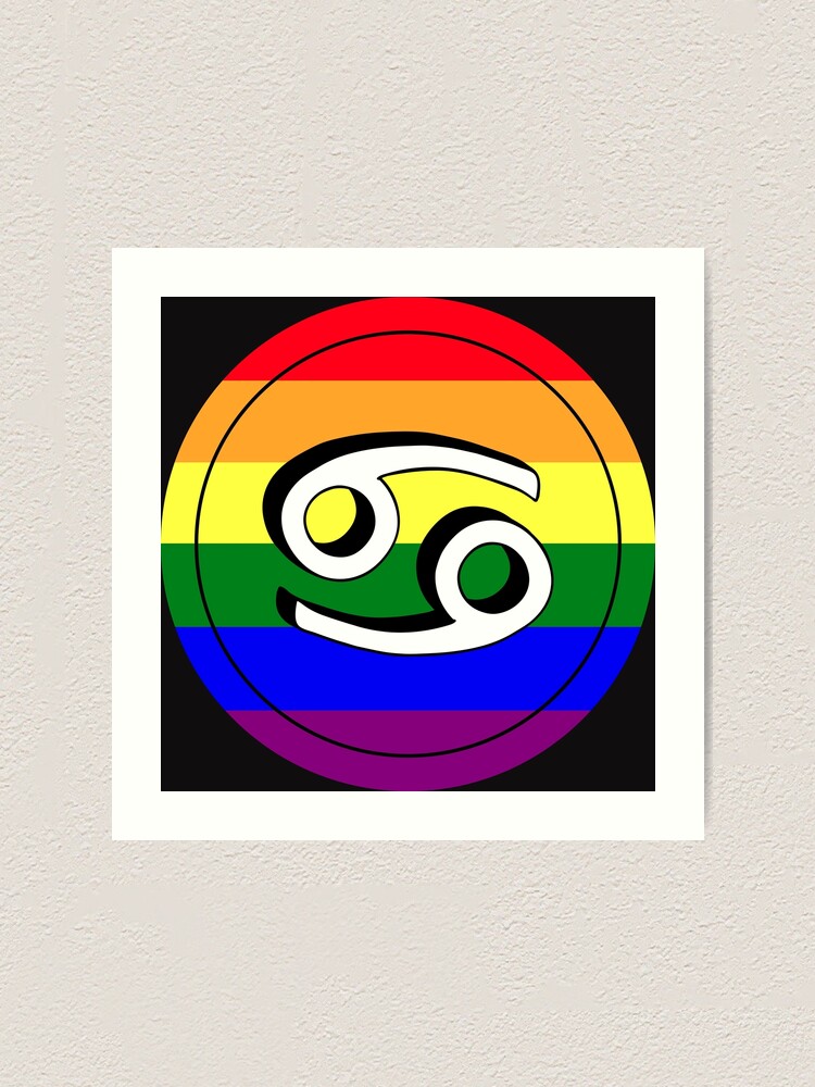 "LGBT Rainbow Pride Flag Cancer Zodiac Sign | Birthday Gift for Gays ...