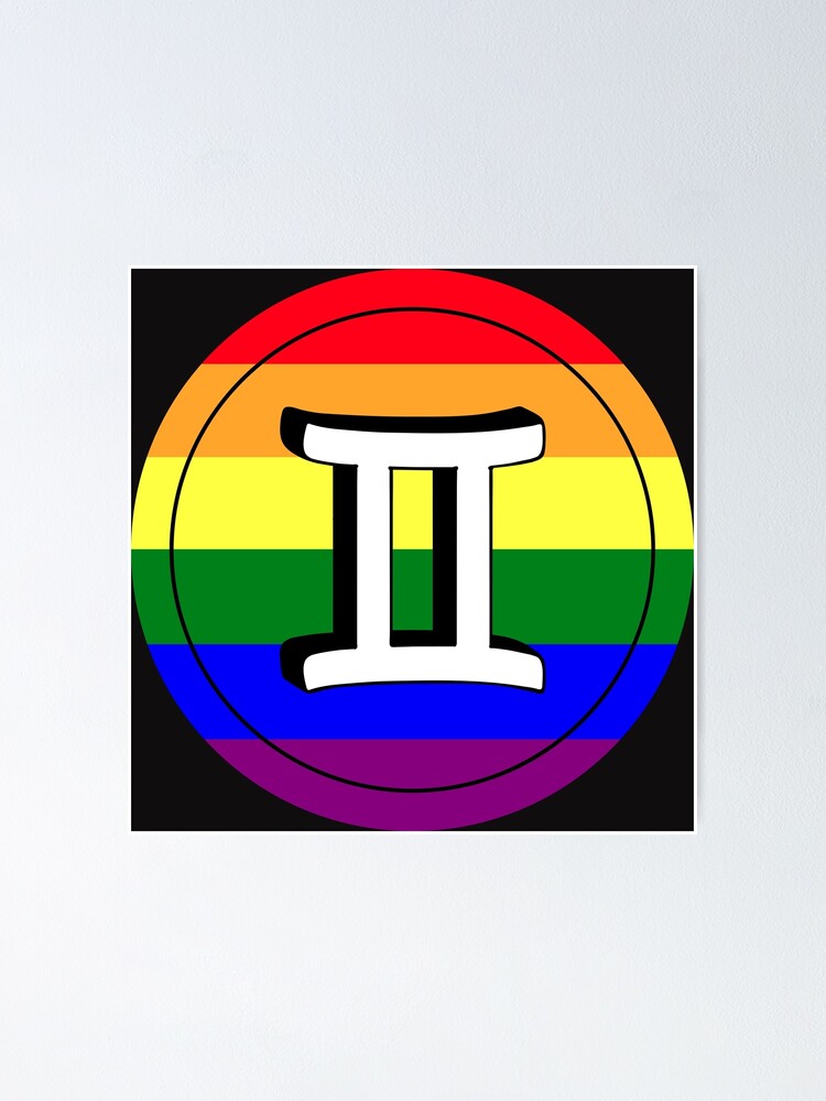 "LGBT Rainbow Pride Flag Gemini Zodiac Sign | Birthday Gift for Gays ...