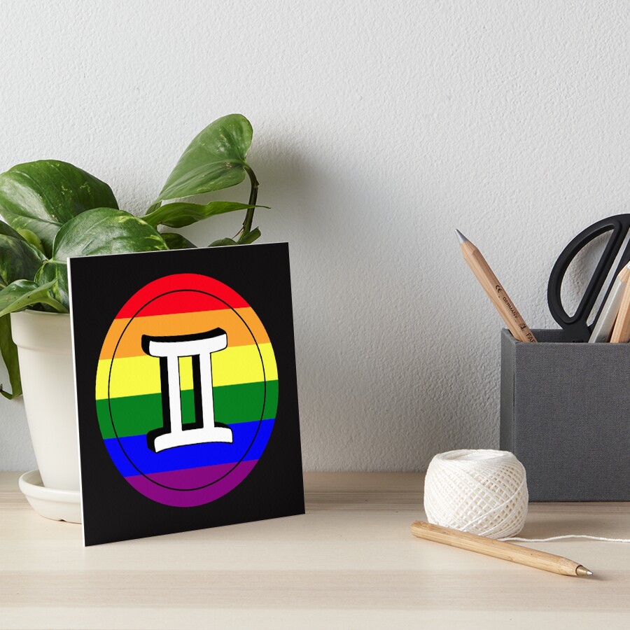 "LGBT Rainbow Pride Flag Gemini Zodiac Sign | Birthday Gift for Gays ...