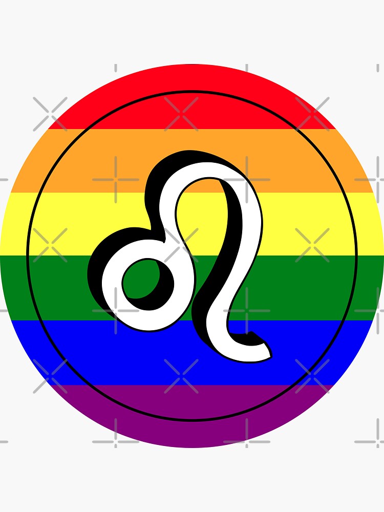 "LGBT Rainbow Pride Flag Leo Zodiac Sign | Birthday Gift for Gays ...