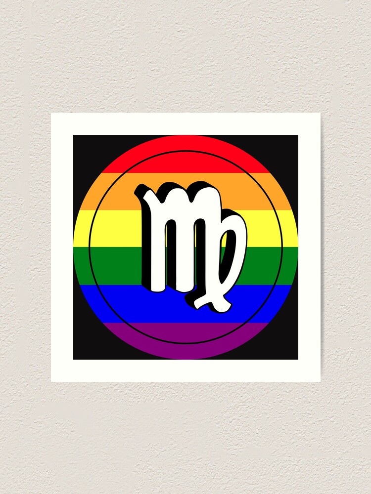 "LGBT Rainbow Pride Flag Virgo Zodiac Sign | Birthday Gift for Gays ...