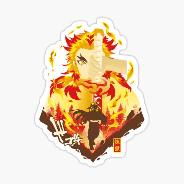 "Kyojuro Flame" Sticker for Sale by Heisenburgerz | Redbubble