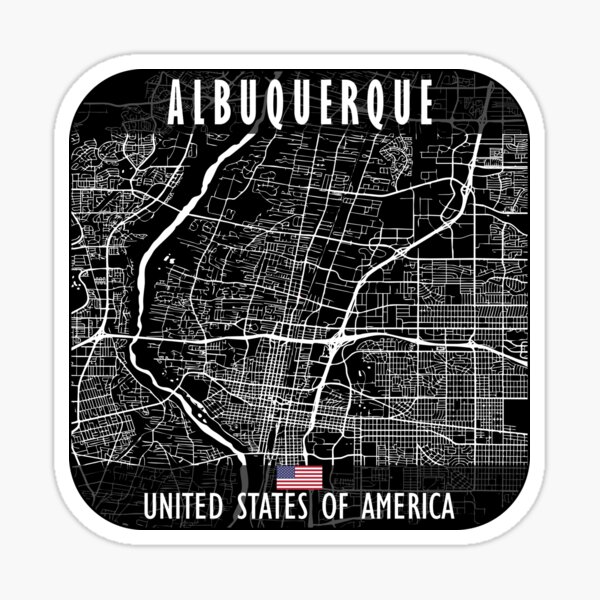 "Albuquerque Map USA" Sticker for Sale by hatimelhag | Redbubble