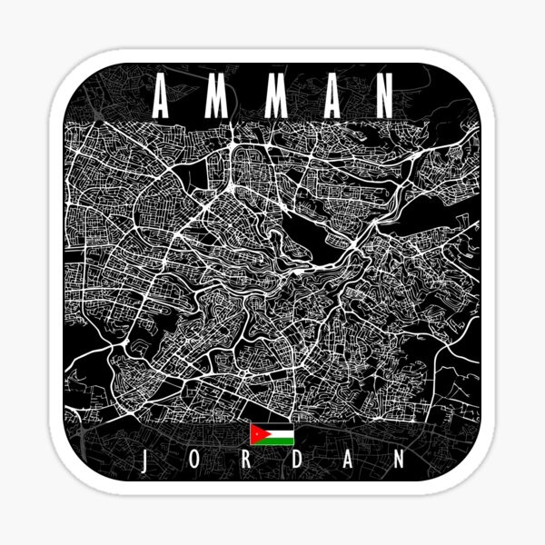 "Amman Map Jordan" Sticker for Sale by hatimelhag | Redbubble