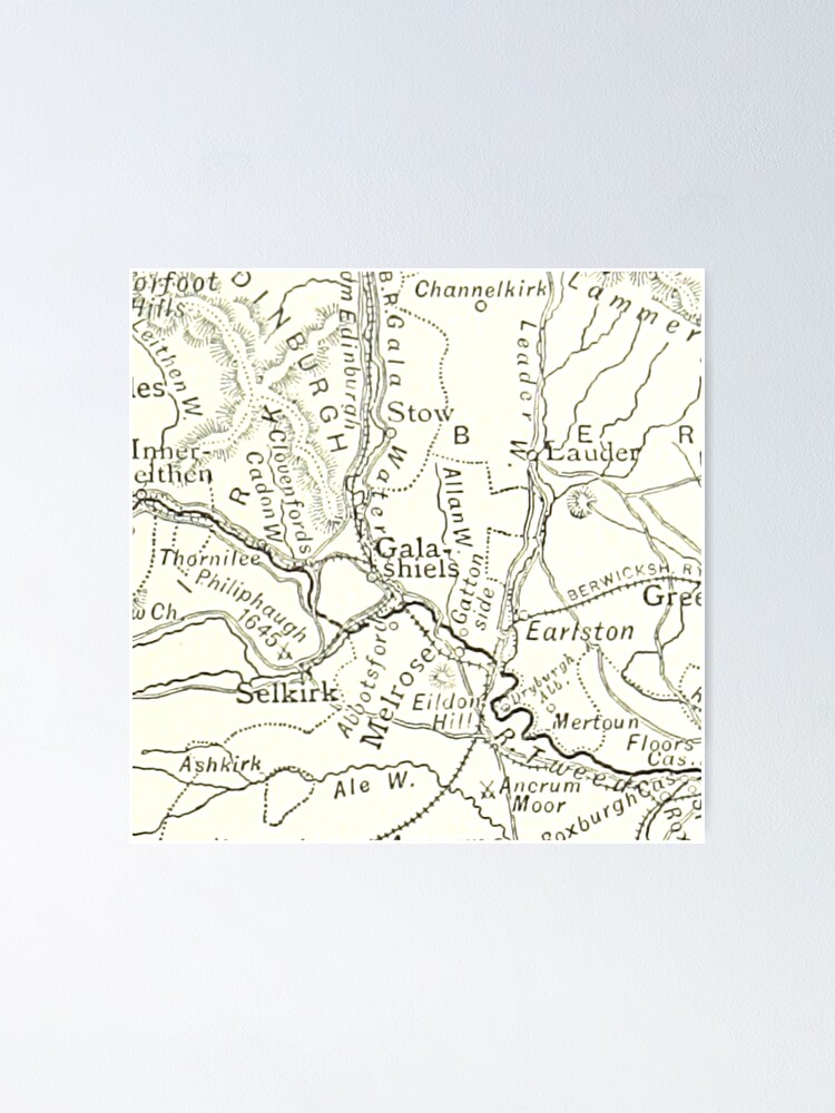 "GALASHIELS & surrounding area map 1891" Poster for Sale by ...