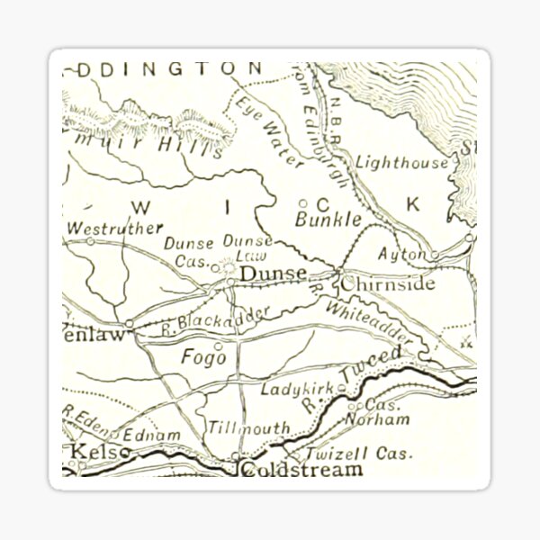 "DUNS & surrounding area map 1891" Sticker for Sale by yourscotland ...