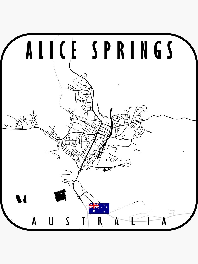 "Alice Springs Map Australia" Sticker for Sale by hatimelhag | Redbubble
