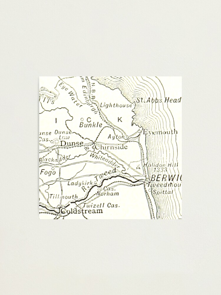 "CHIRNSIDE & surrounding area map 1891" Photographic Print for Sale by ...