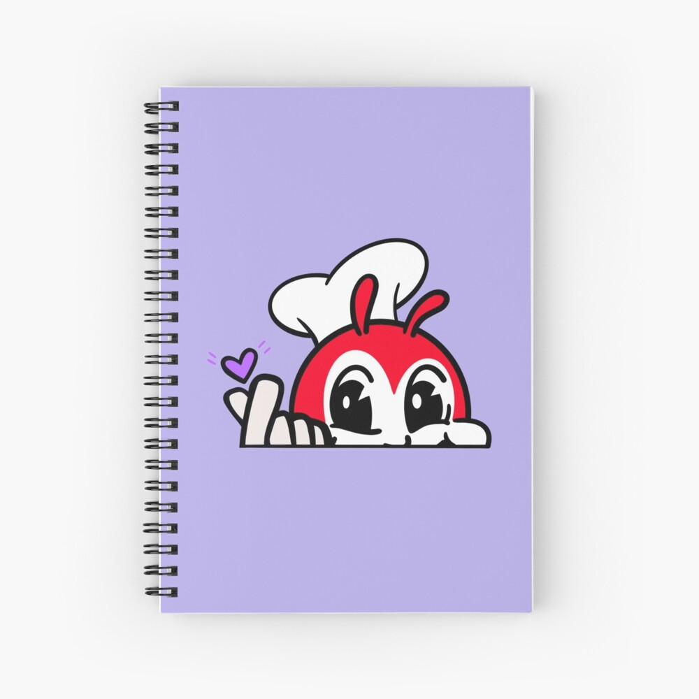 Army Purple Jollibee Peeking Finger Heart Filipino Sticker Spiral Notebook For Sale By