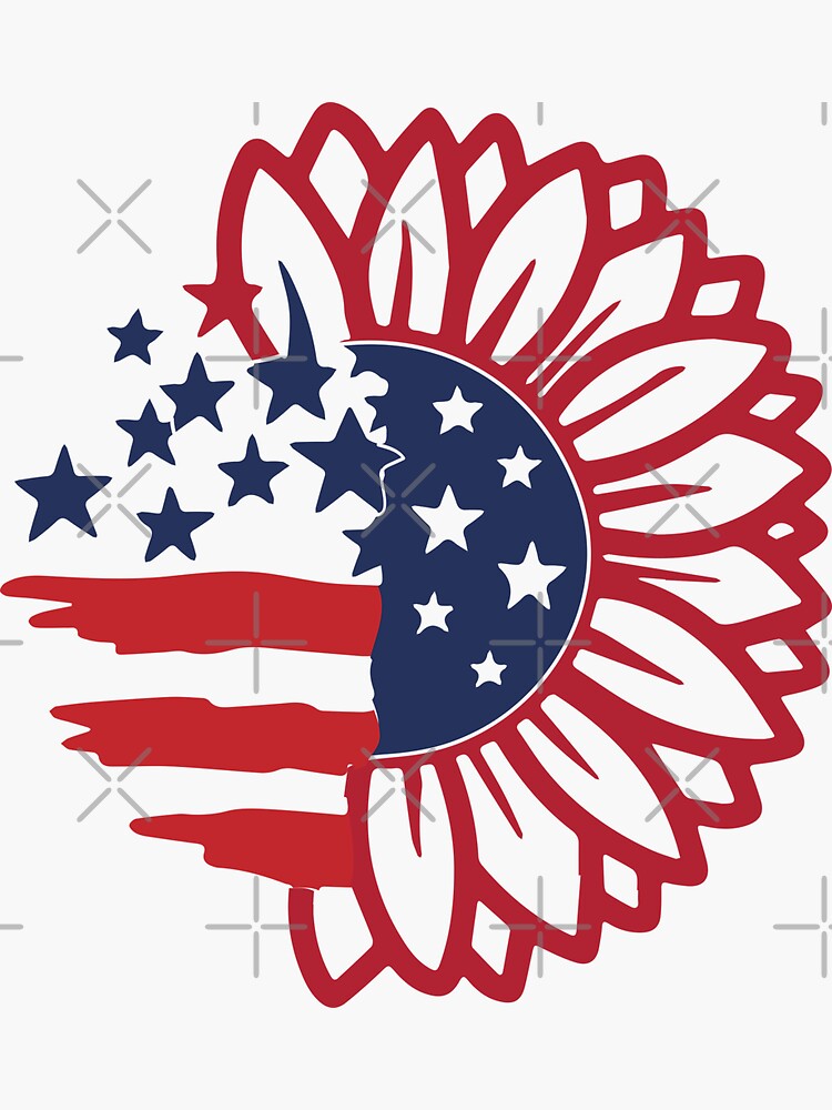 "SUNFLOWER FLAG USA" Sticker by pixlobby | Redbubble