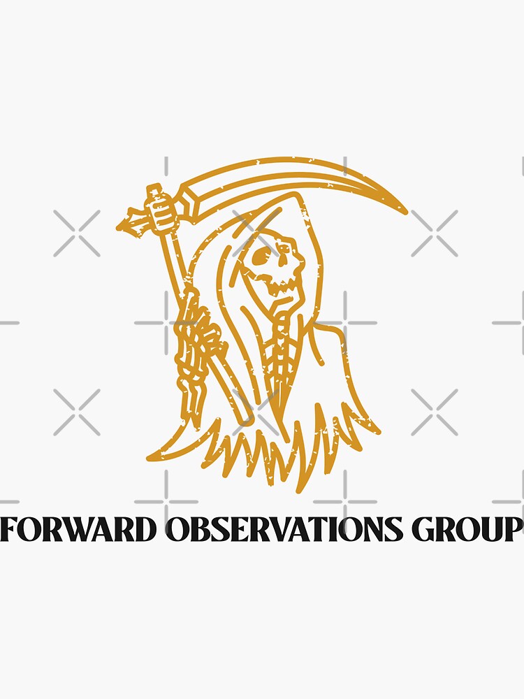 "Forward observations group " Sticker for Sale by art-fox | Redbubble