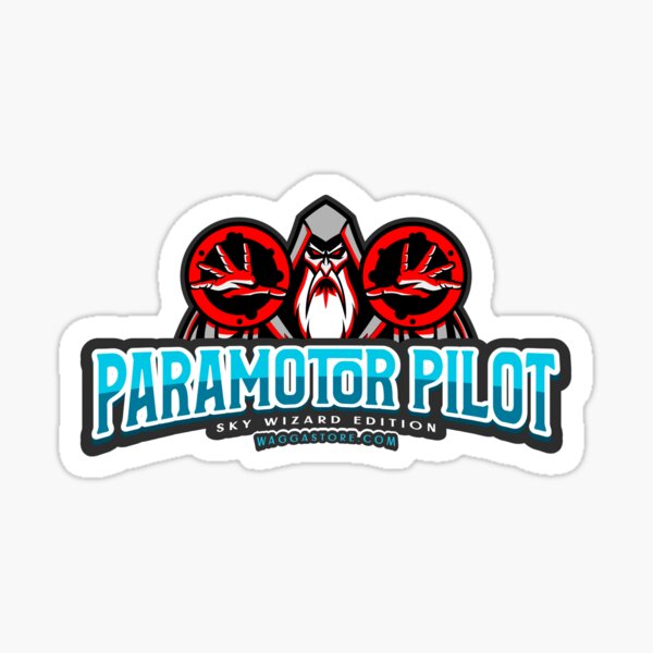 "Paramotor Pilot - Sky Wizard" Sticker for Sale by WaggastoreCom ...
