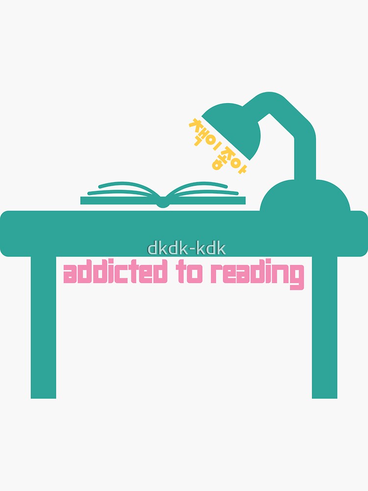 "Addicted to Reading 책이 좋아 Desk Lamp" Sticker for Sale by dkdk-kdk ...