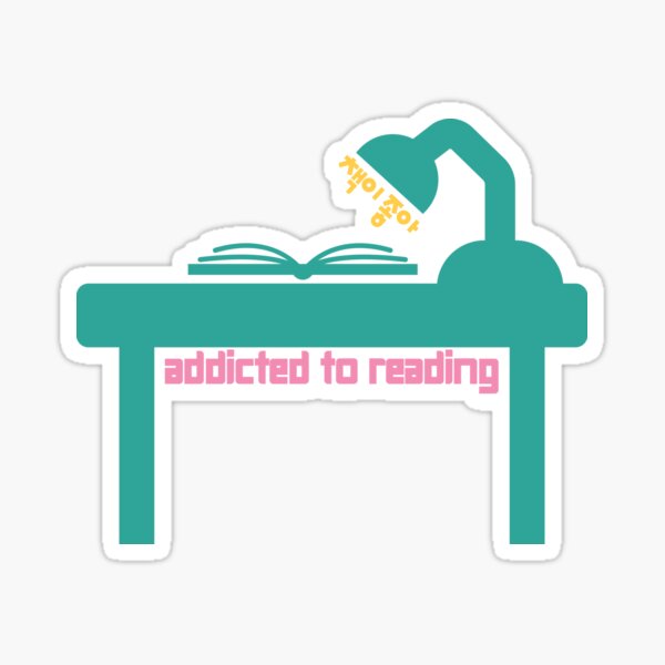 "Addicted to Reading 책이 좋아 Desk Lamp" Sticker for Sale by dkdk-kdk ...