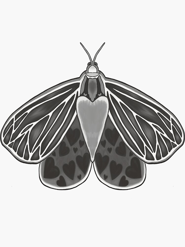 "Love hearts moth" Sticker for Sale by Seachel-Aryn | Redbubble