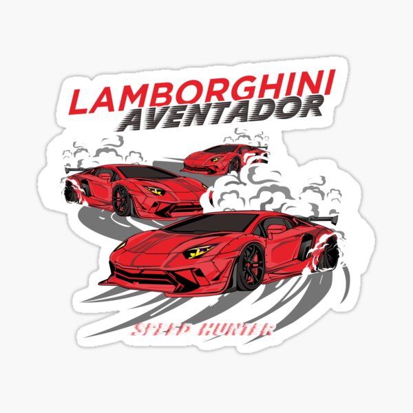 "Lamborghini Aventador SuperCar Race Red" Sticker for Sale by ...
