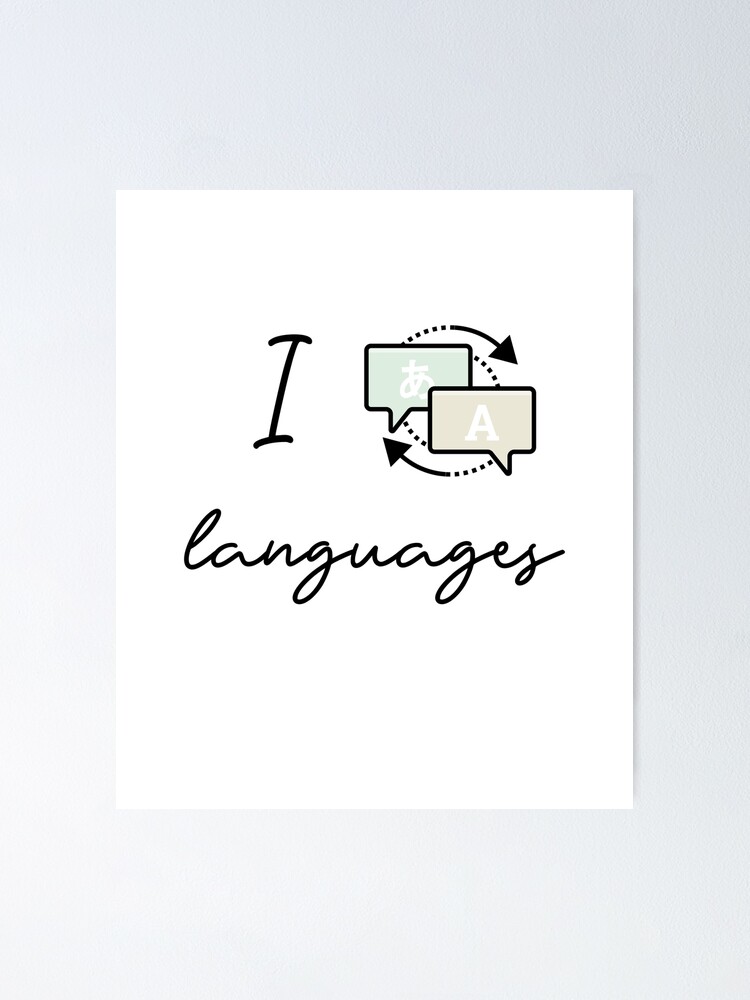 I love translate languages black Poster