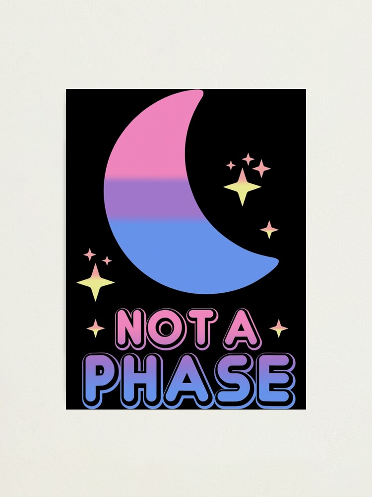 Pastel Goth Not A Phase Kawaii Lgbt Bi Pride Flag Moon Photographic