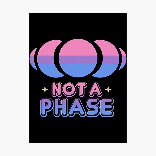 Pastel Goth Not A Phase Kawaii Lgbt Bi Pride Flag Moon Photographic