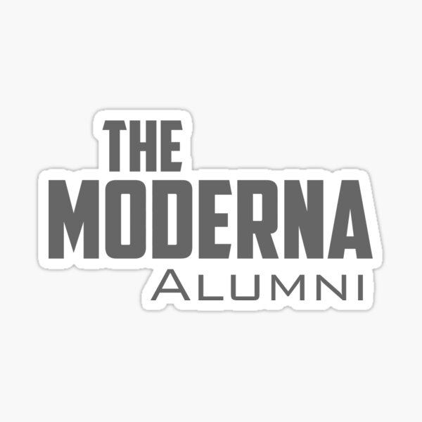 "The Moderna Alumni T-shirt design" Sticker for Sale by MissDewi ...