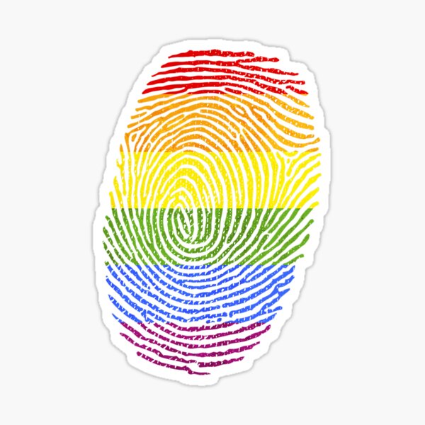 Rainbow Fingerprint Gay Lesbian Lgbtq Pride Month Lgbt Sticker By