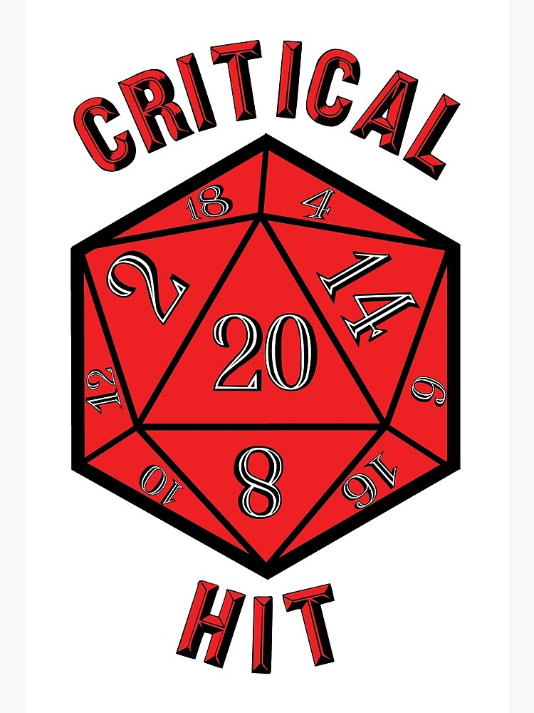 "Critical Hit Dungeons and Dragons D20 Dice Red" Poster by Geek-Shack ...
