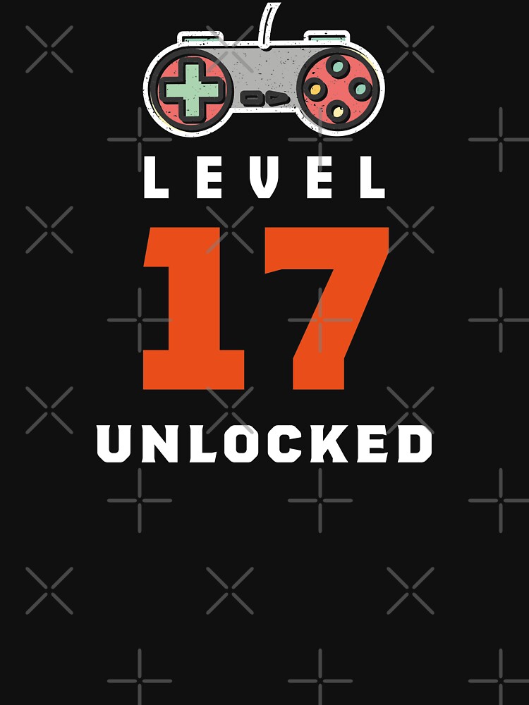 "Level 17 Unlocked Retro, Funny Video Gamer 17th Birthday Gift, 17 ...