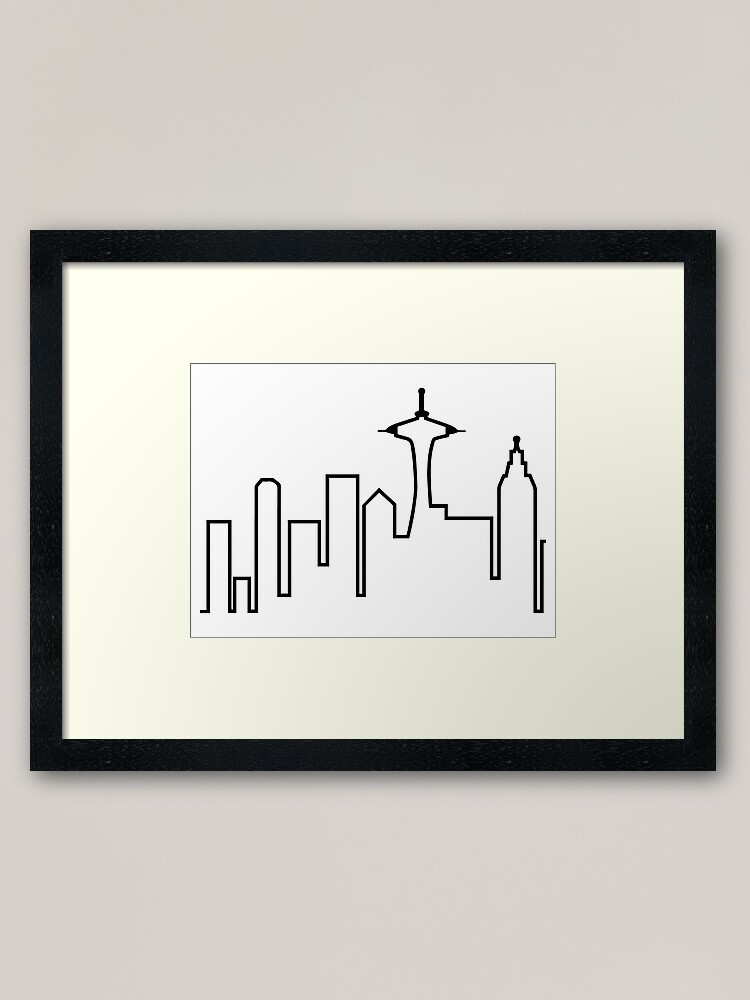 "Seattle Skyline (Frasier)" Framed Art Print for Sale by fandemonium ...