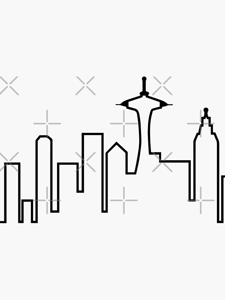 "Seattle Skyline (Frasier)" Sticker for Sale by fandemonium | Redbubble