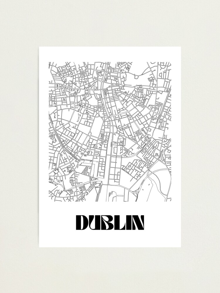 "Map of Dublin Ireland Scandinavian Minimalist Line Drawing ...