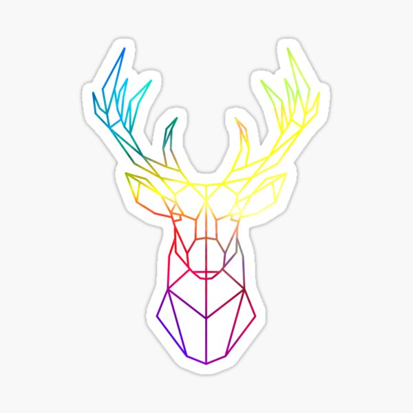 "Multicolored Deer Face" Sticker for Sale by Multianimals | Redbubble