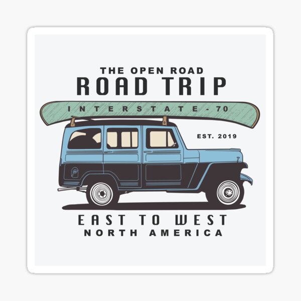 "Road Trip East to West" Sticker for Sale by DochertyStudios | Redbubble