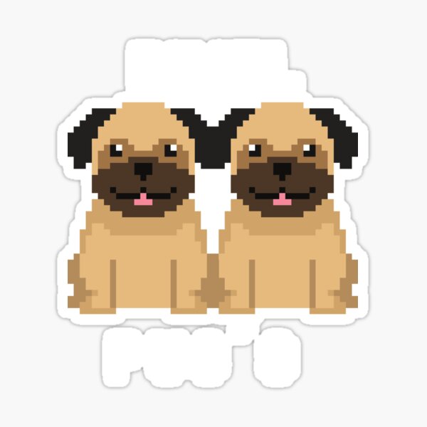 "Pixel pug´s " Sticker for Sale by NOCE-DESINGS | Redbubble