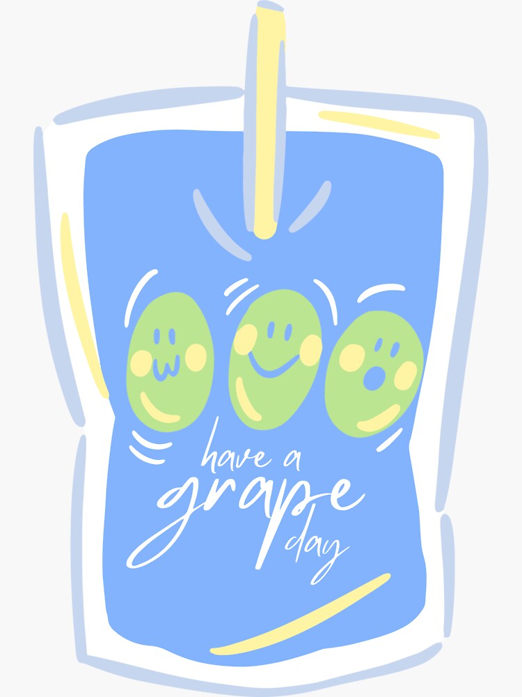 "Have a Grape Day Juice | foodies" Sticker for Sale by lunajoon | Redbubble