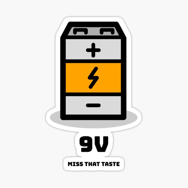 "Battery 9V electric shock tongue " Sticker for Sale by Errorinsystem ...