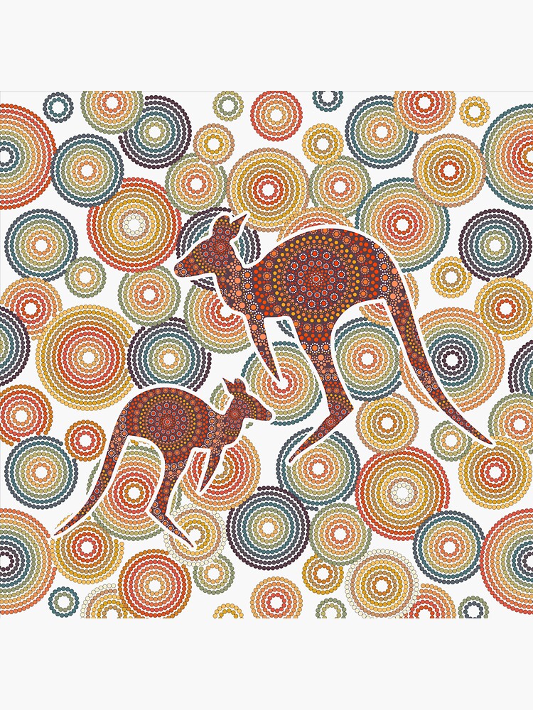 Pegatina «Arte aborigen aborigen australiano aborigen aborigen bandera ...