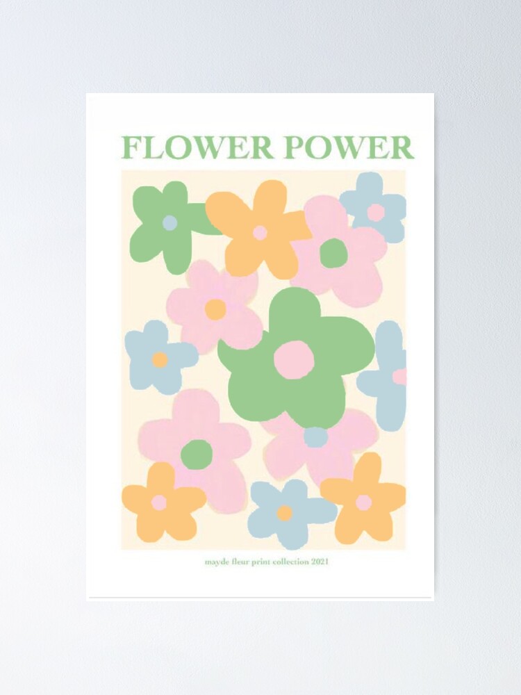 "flower power wall print " Poster for Sale by -babyy-blue- | Redbubble