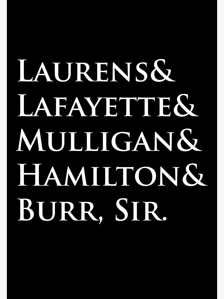 "Hamilton Names" Poster for Sale by RobynEJeffrey | Redbubble