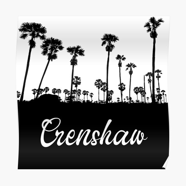 "Crenshaw - Script Flow White- Palm Tree Black and White- Minimal View ...