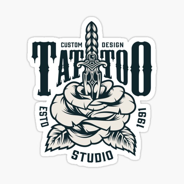"TATTOO STUDIO" Sticker for Sale by VivexxStore | Redbubble