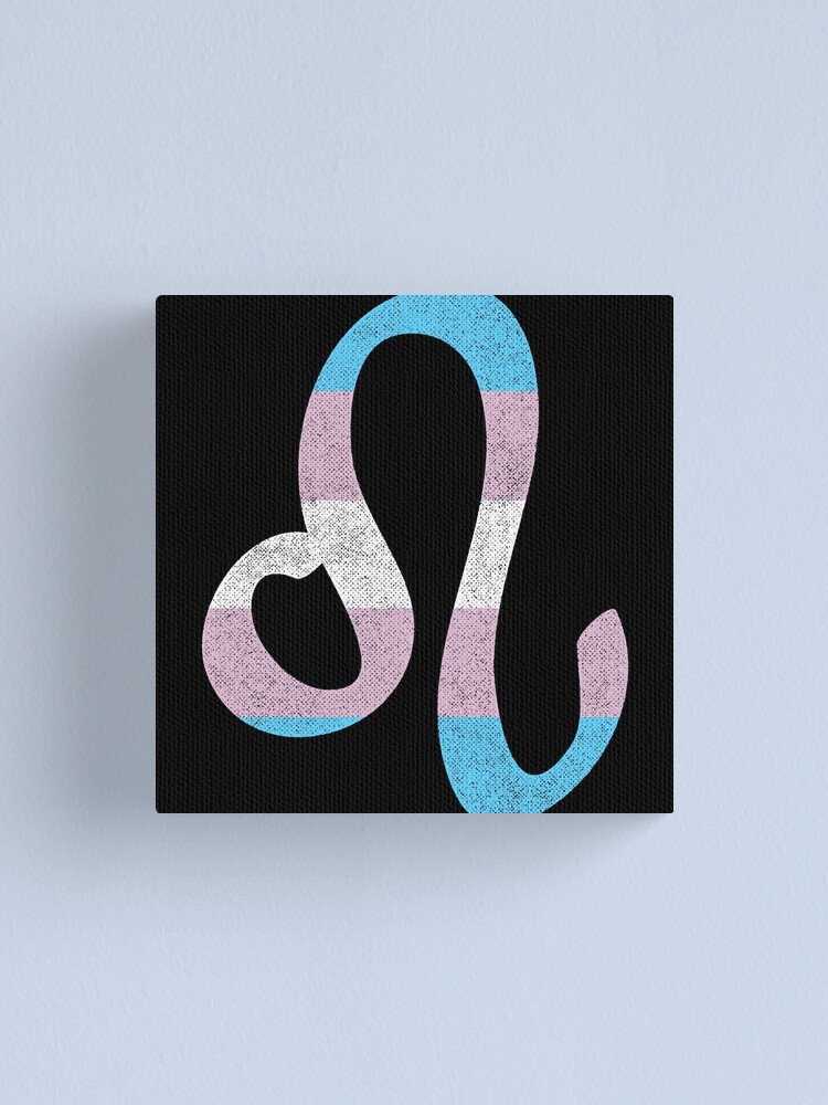 Transgender Pride Flag Leo Zodiac Sign Canvas Print By Valador