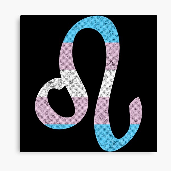Transgender Pride Flag Leo Zodiac Sign Canvas Print By Valador