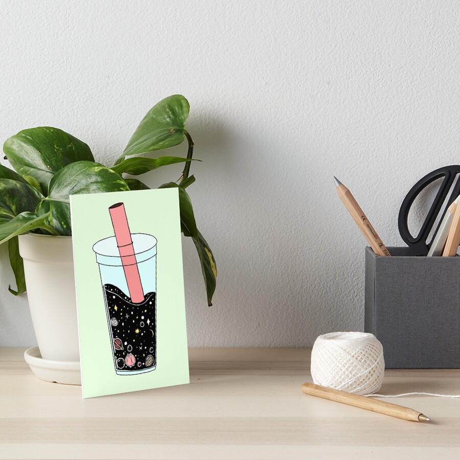 "Space Boba Tea" Art Board Print by ahoy-shorty | Redbubble