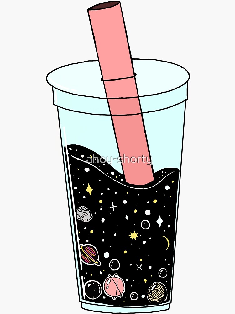 "Space Boba Tea" Sticker for Sale by ahoy-shorty | Redbubble