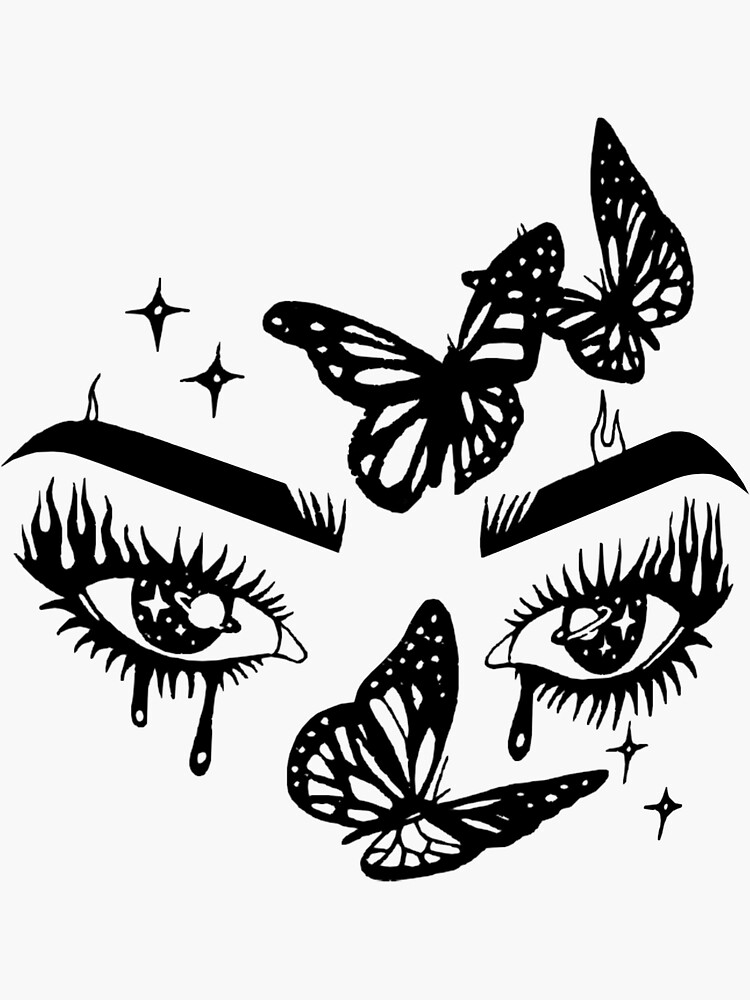 "crying girl butterfly" Sticker for Sale by unglitched88 | Redbubble