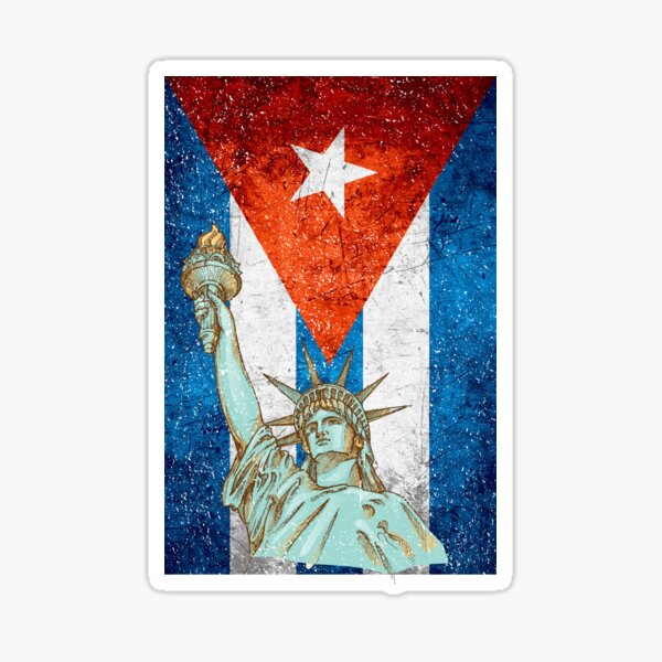 "Libertad For Cuba Statue Of Liberty Cuban Flag" Sticker for Sale by ...