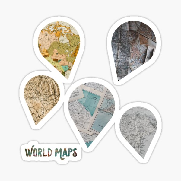 "World Maps Sticker Pack" Sticker for Sale by ChrisMichaelis | Redbubble