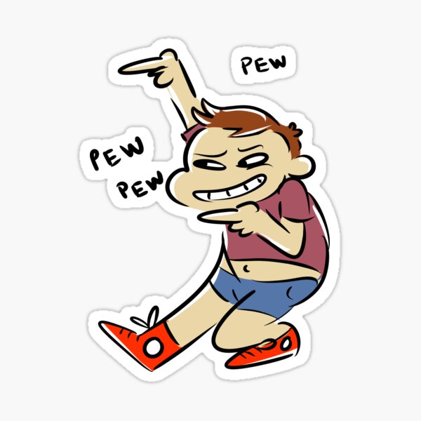 "PEW PEW PEW" Sticker for Sale by AmbiguousNothin | Redbubble