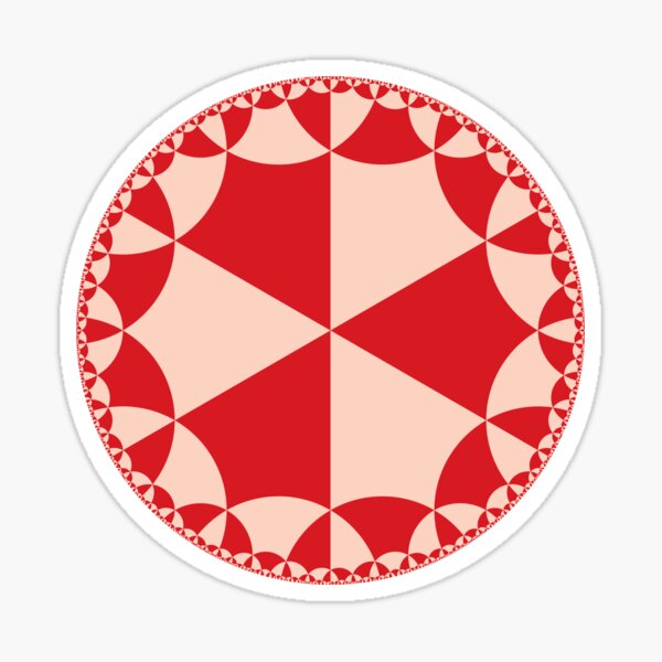 "hyperbolic square tiling red" Sticker for Sale by egg-pdf | Redbubble