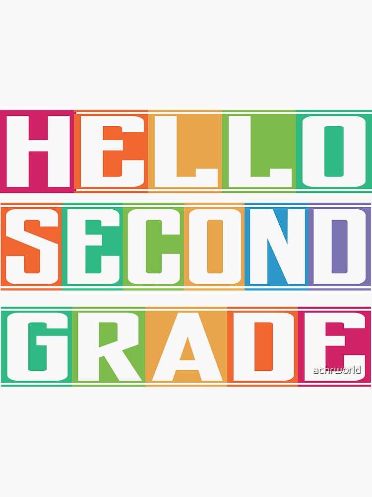 Pegatina « Hola, segundo grado, regalo de regreso a la escuela para ...